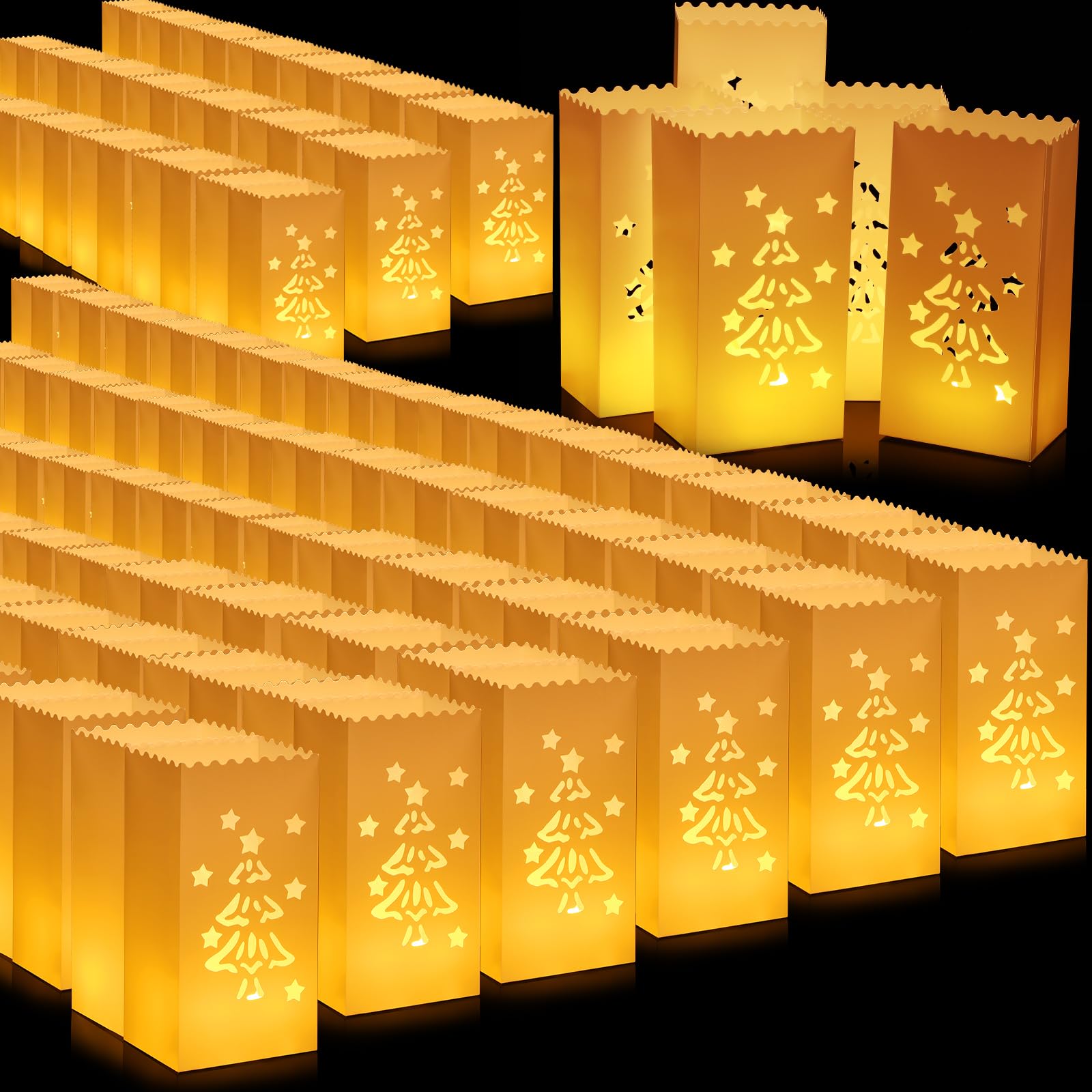 Vercraft 2024 Waterproof 50 Pcs White Luminary Bags Waterproof Plastic ...