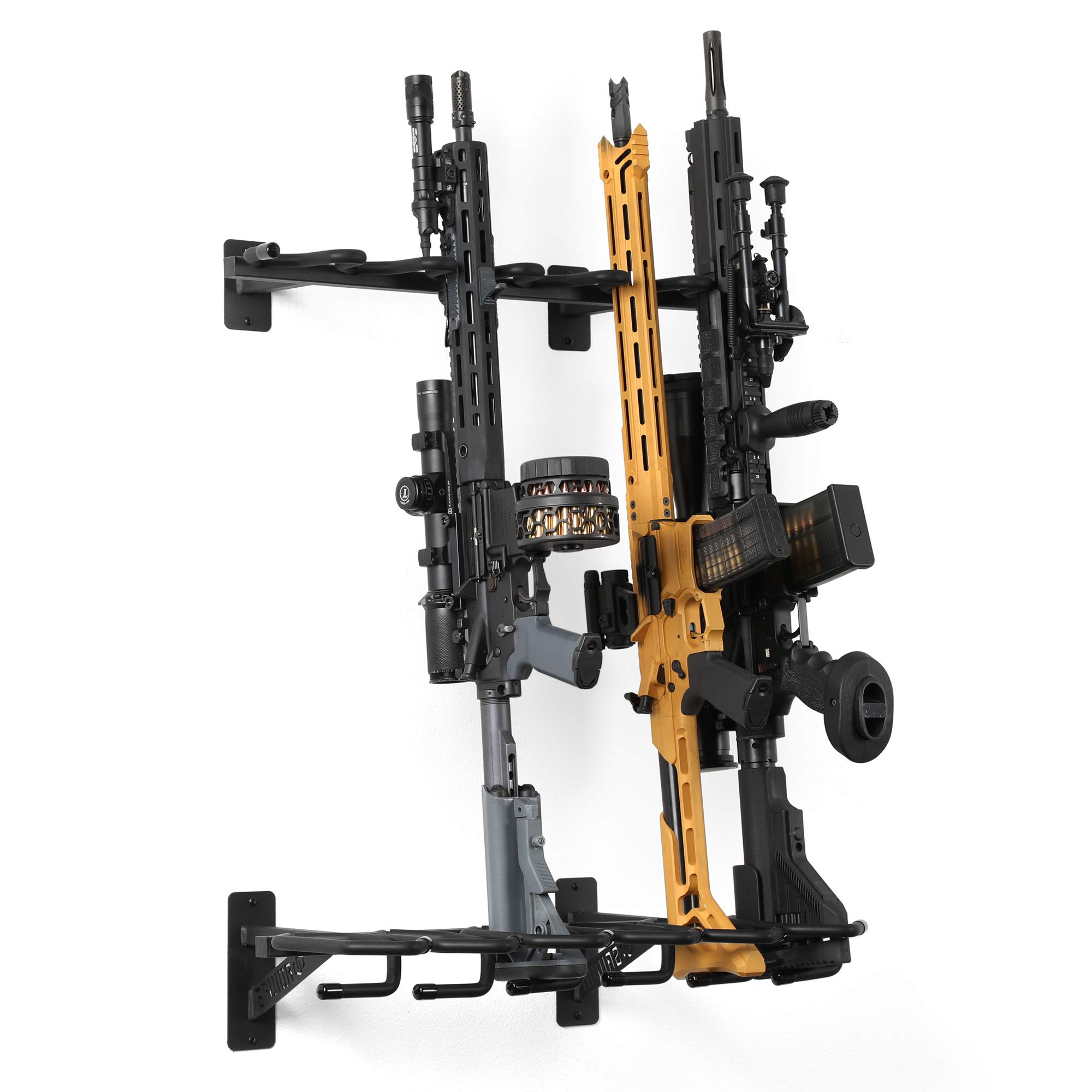 Savior Equipment Obsidian Black Wall-Mount Rifle Rack Tactical Shotgun ...