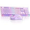 Amazon.com: Camiysn Gaming Keyboard and Mouse, Purple 104 Keys RGB and ...