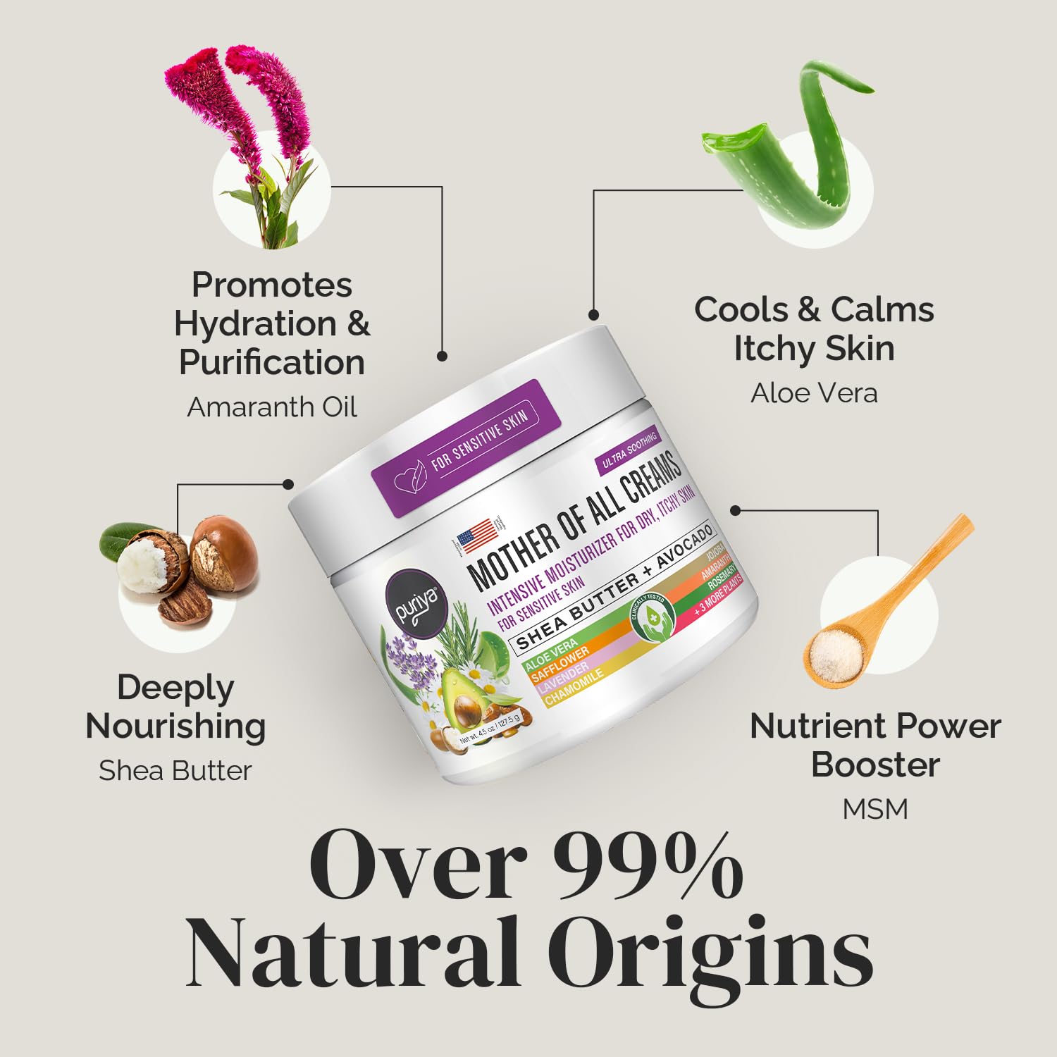 Mua Puriya Intensive Moisturizer with Honey, Shea Butter, Hydrating ...