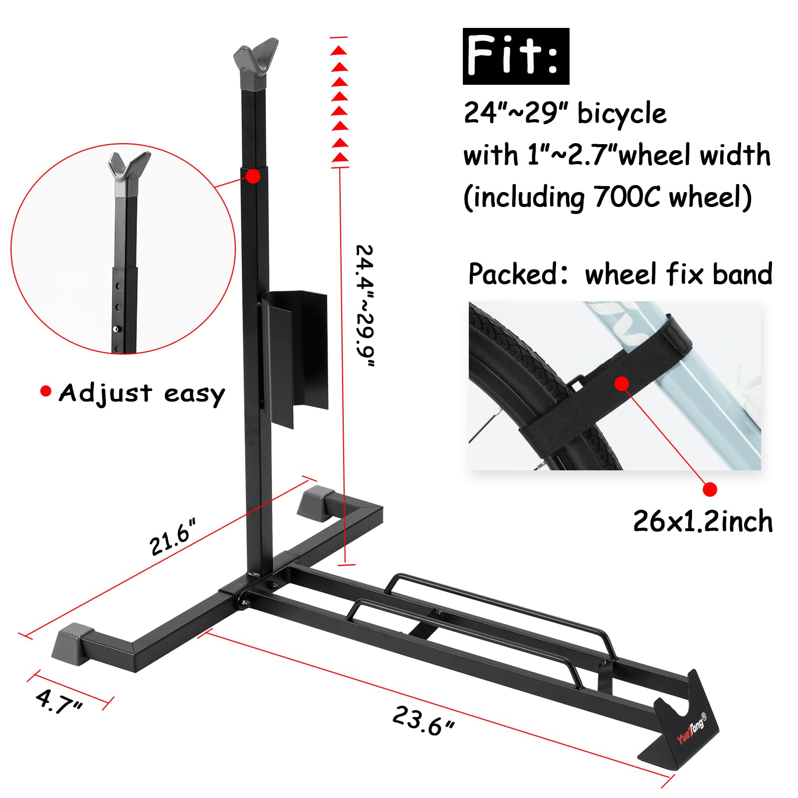 YueTong Bike Stand Heavy Duty,Vertical And Horizontal Bike Storage,Upright Bicycle Stand Indoor ...