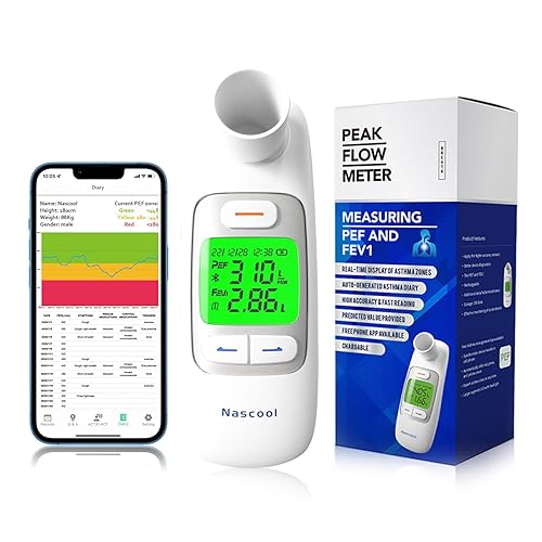 Smart Home Digital Spirometer, Portable Peak Flow Meter with PEF FEV1 ...