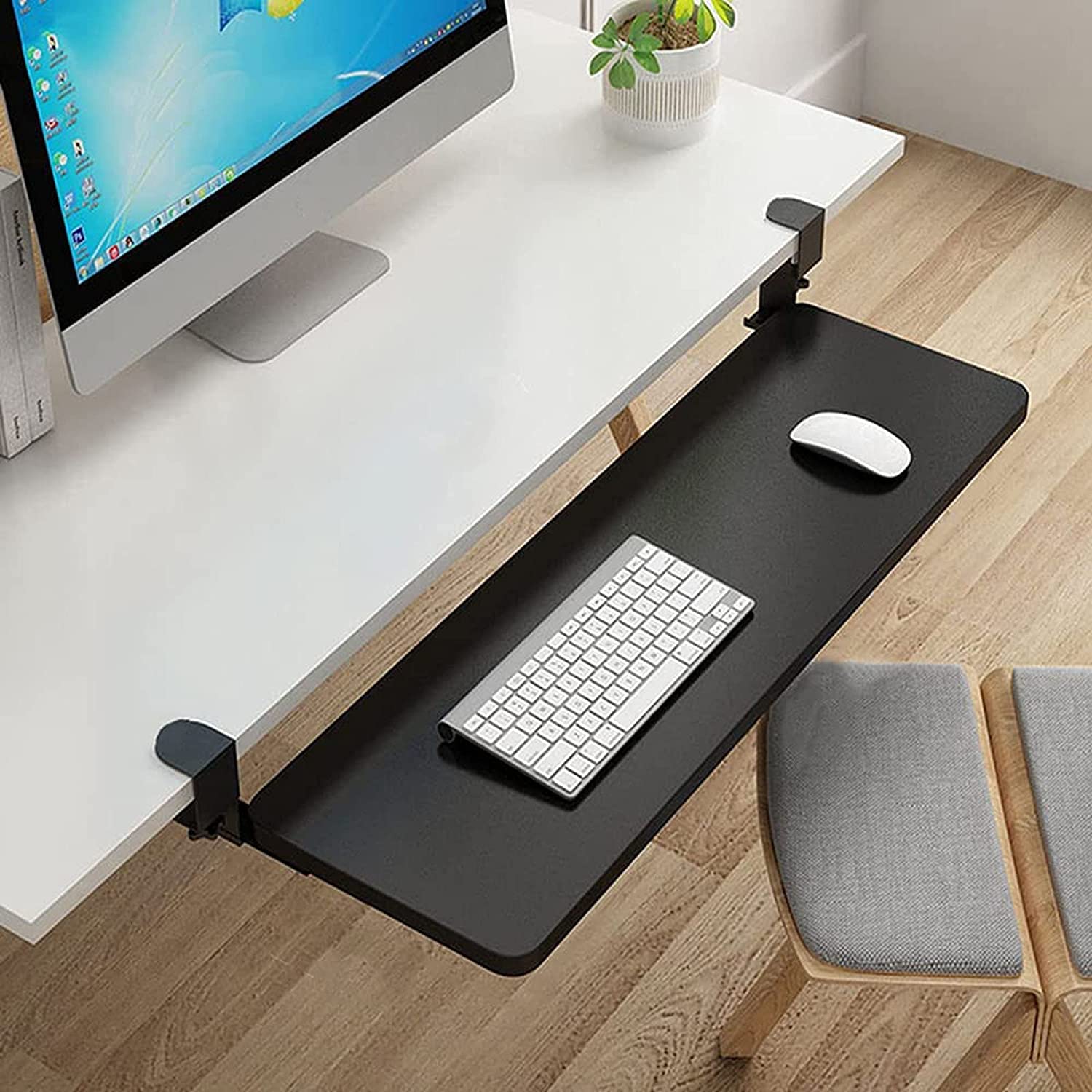 Mua Under-Desk Stowable Ergonomic Easy Assembly Keyboard Tray Retrofit ...