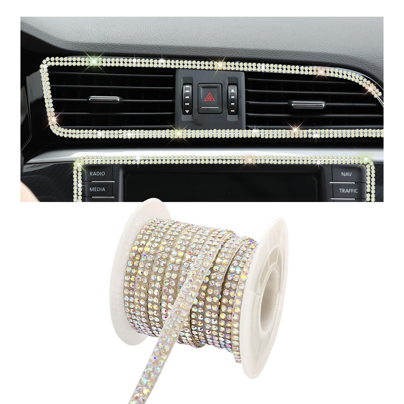Mua Suvnie Bling Car Trim Self Adhesive, 16.4 Ft Rhinestone Auto ...