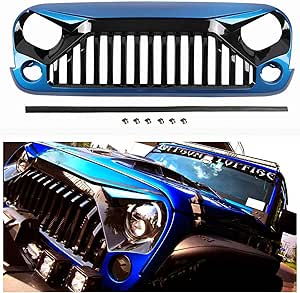 Amazon.com: TOPFIRE Painted Front Grill for Jeep Wrangler JK 2007-2018 ...