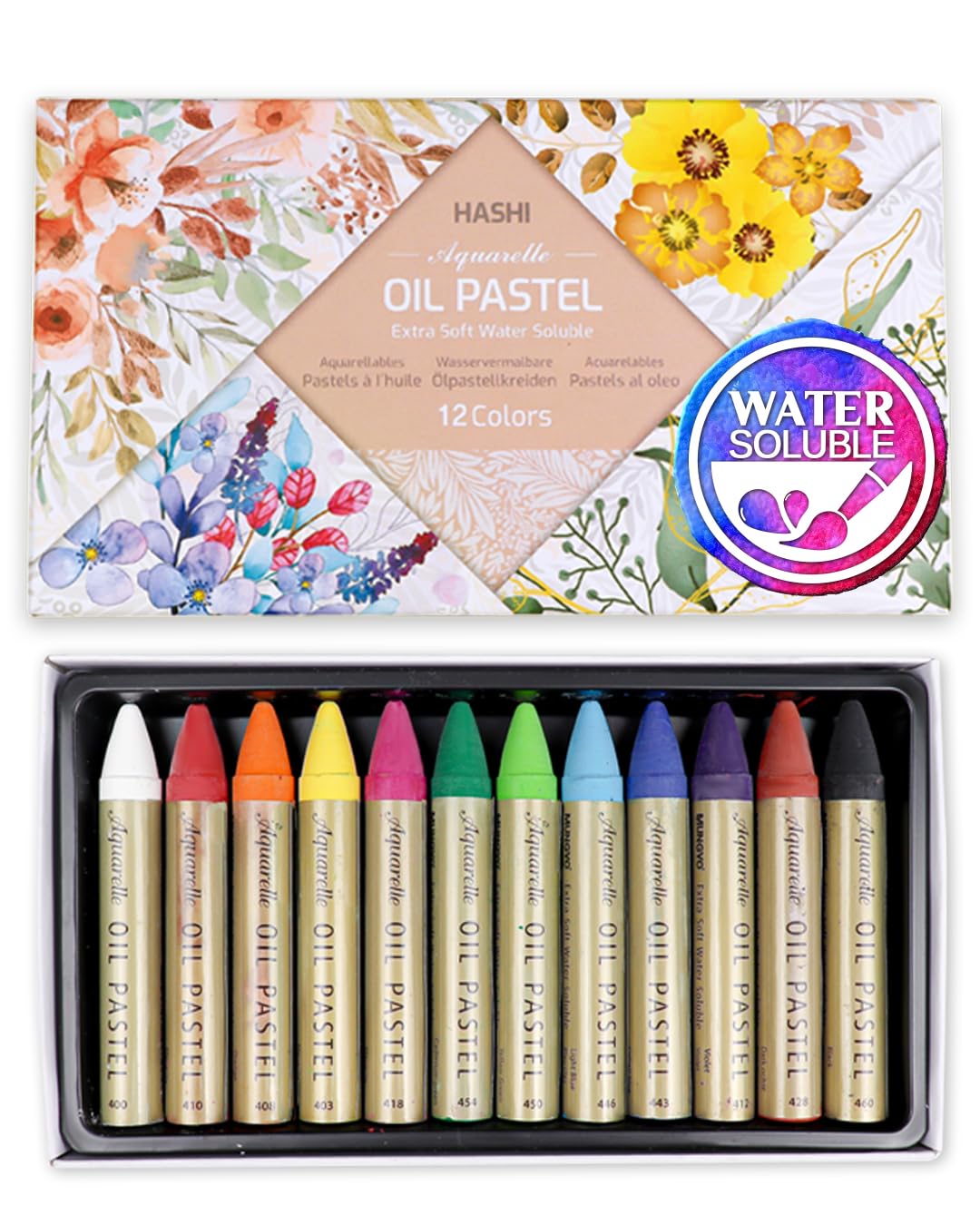 Mua HA SHI Water Soluble Oil Crayons For Artists 12 Color, Watercolor ...