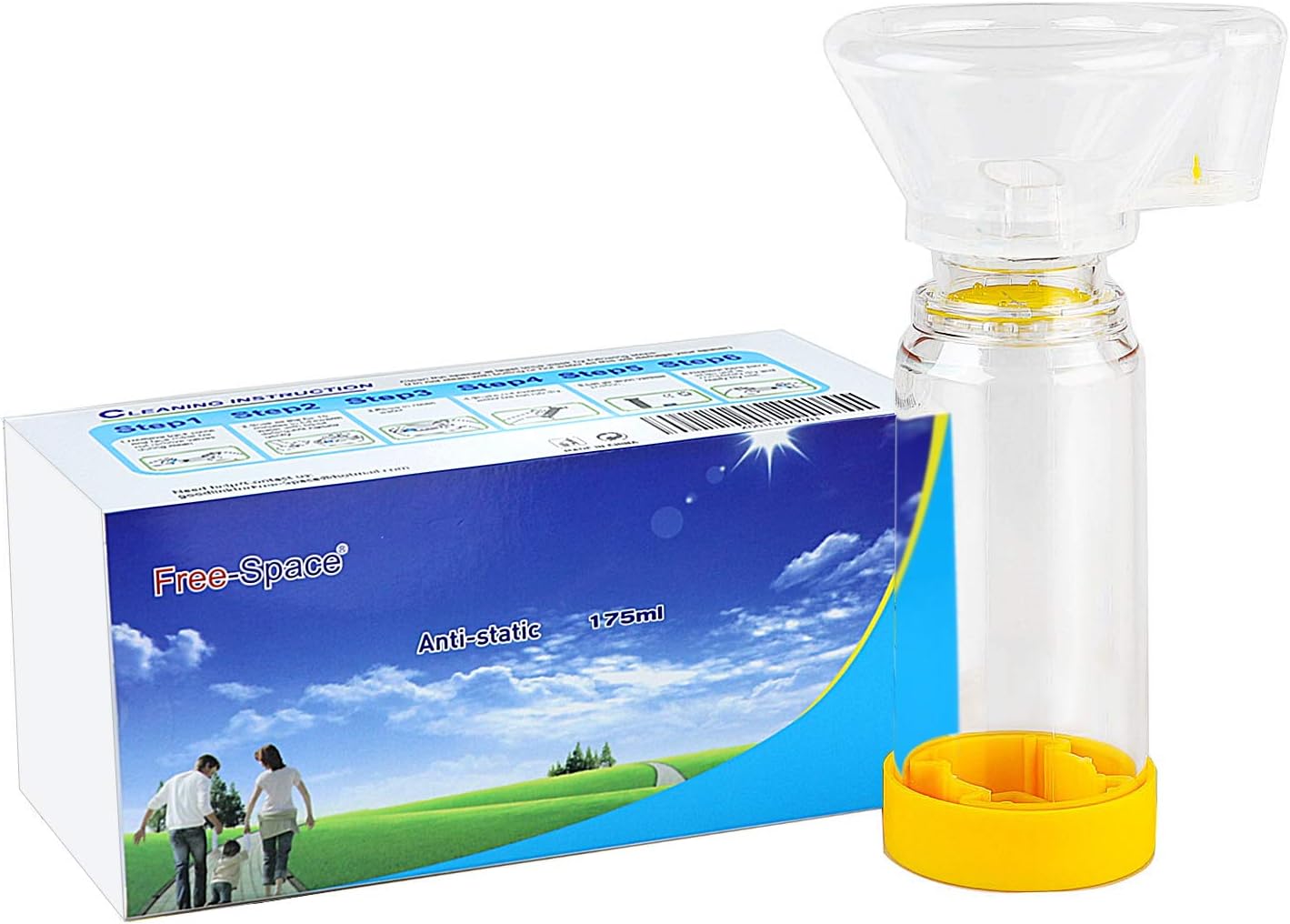 Cámara espaciadora para inhaladores Aerochamber Plus para adultos, niños, asma en aerosol, con ...