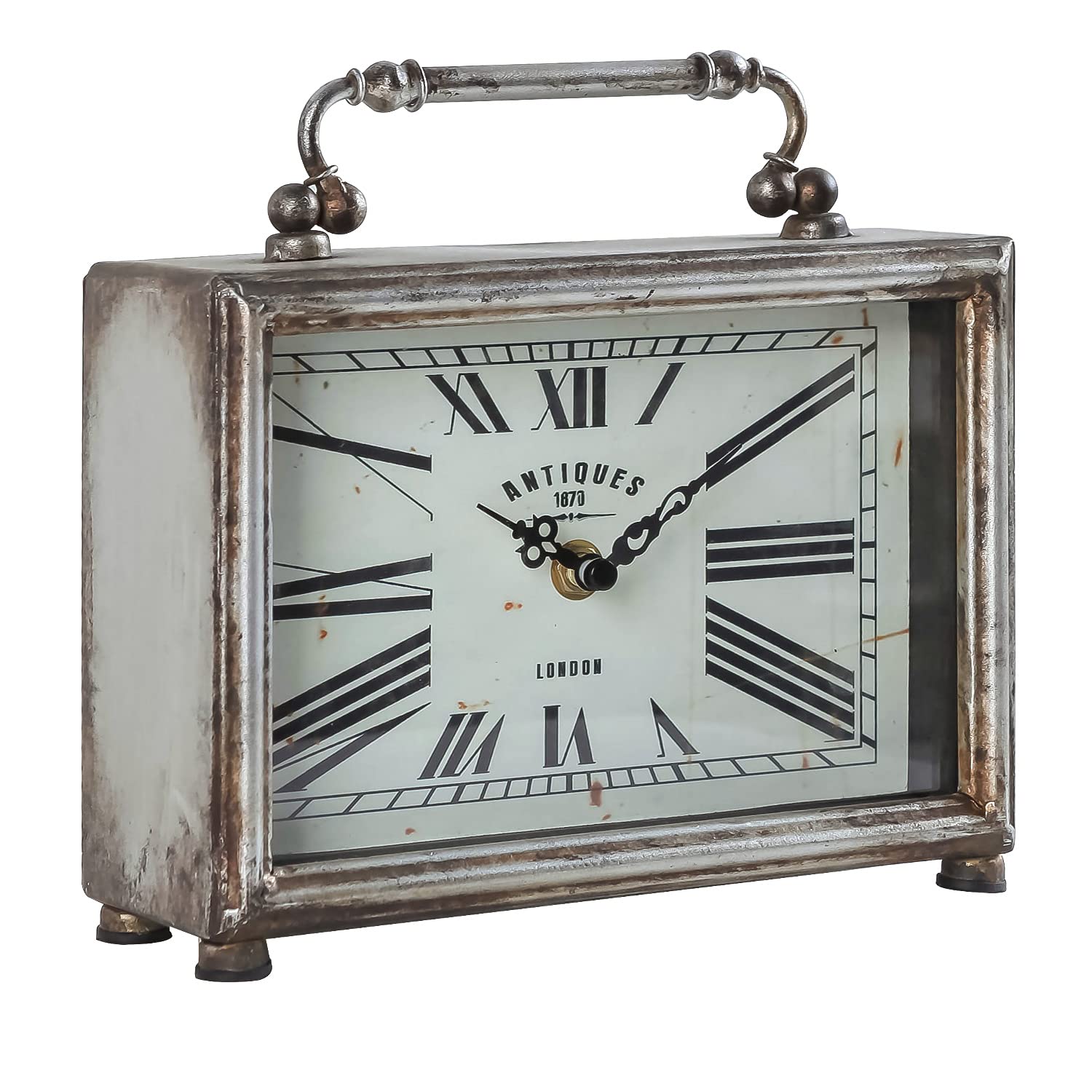 NIKKY HOME Vintage Shelf Clock, Shabby Chic Desk Clock, Industrial ...
