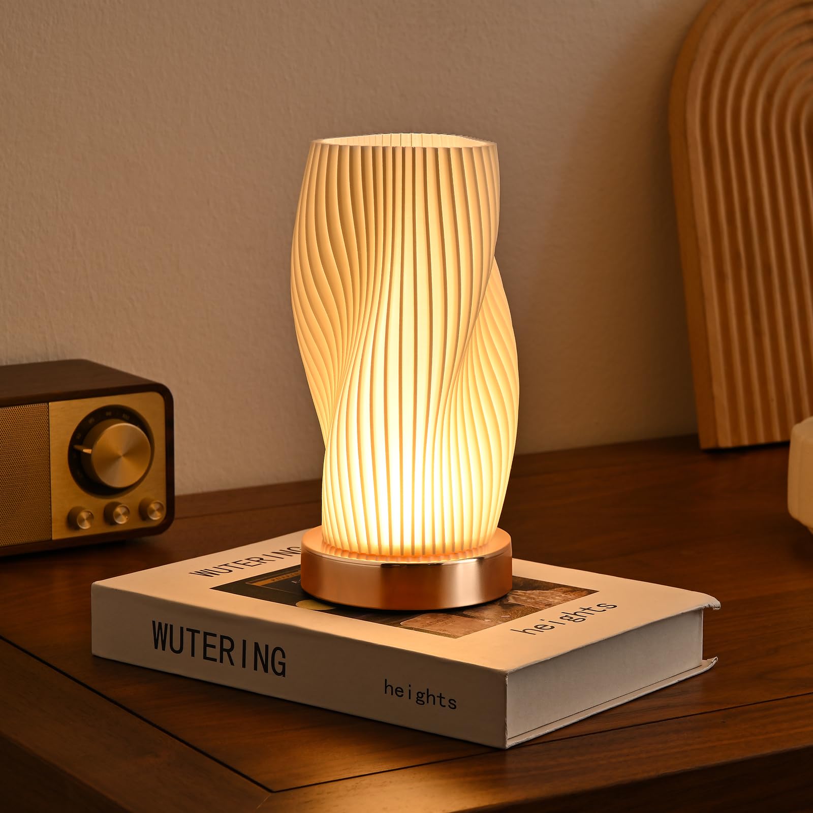Ekkiploi Bedside Lamps for Bedroom-Button Control Metal Small Table ...