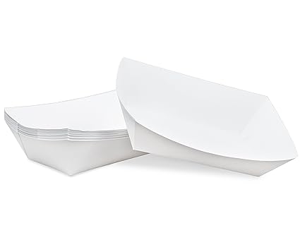 Amazon.com | Large (3 Lb.) White Paper Food Tray | 25 Ct: Serving Trays