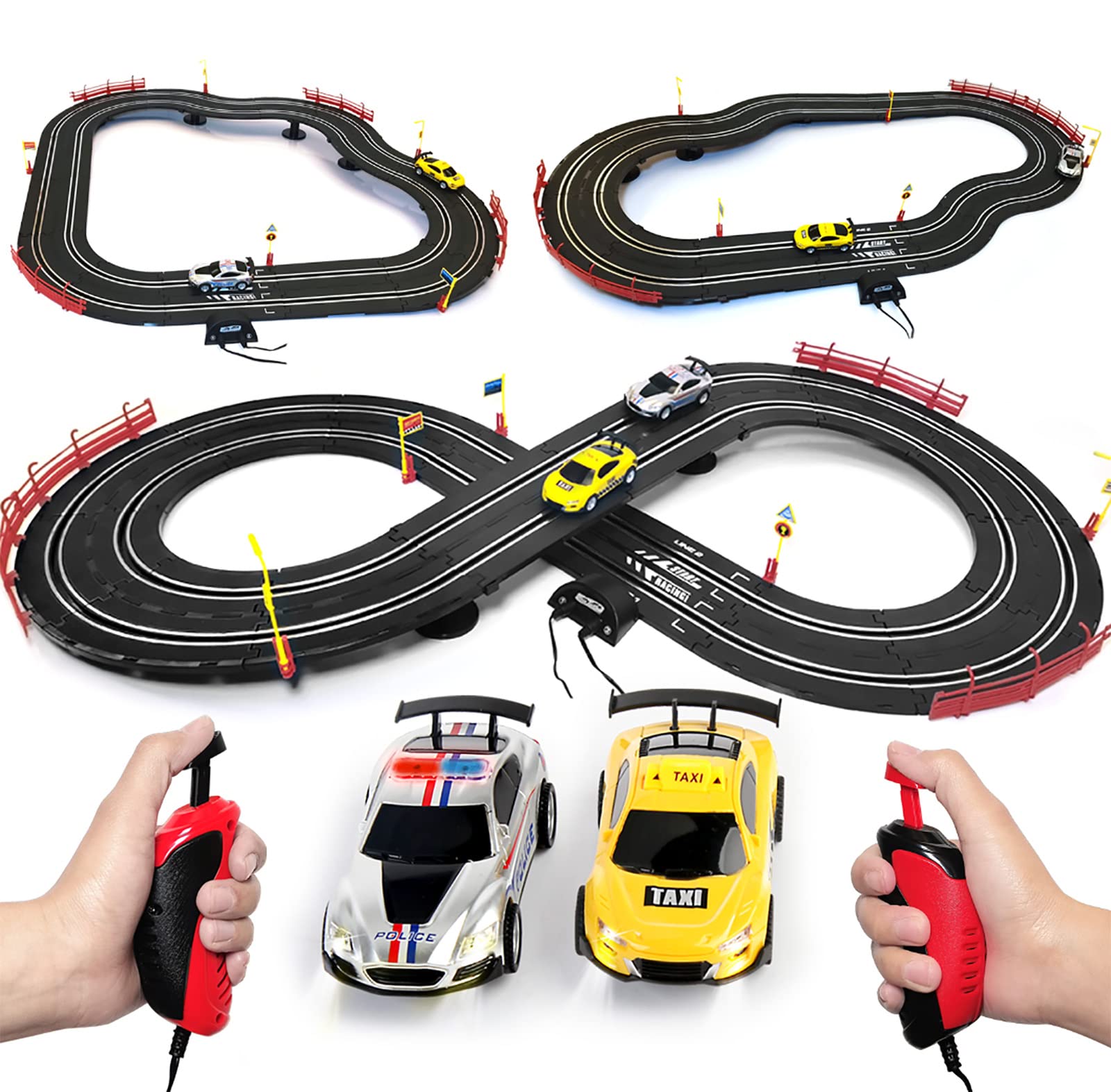 Slot Car Race Track 1:43 Scale Electric Toys High-Speed Cars Dual ...