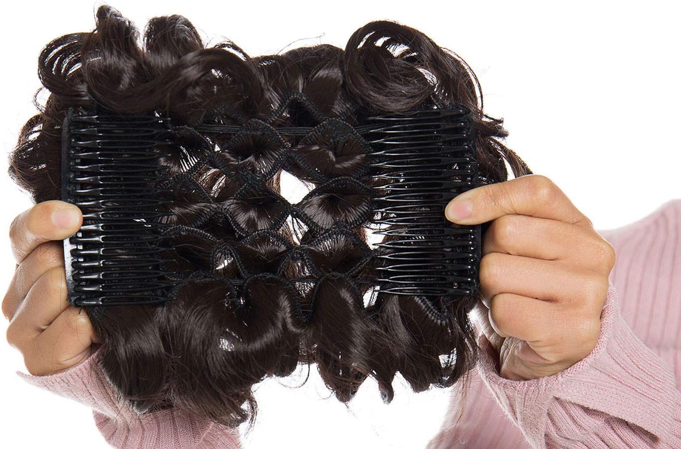 Short Combs Messy Curly Wavy Hair Extensions Bun Piece Up Do Drawstring ...