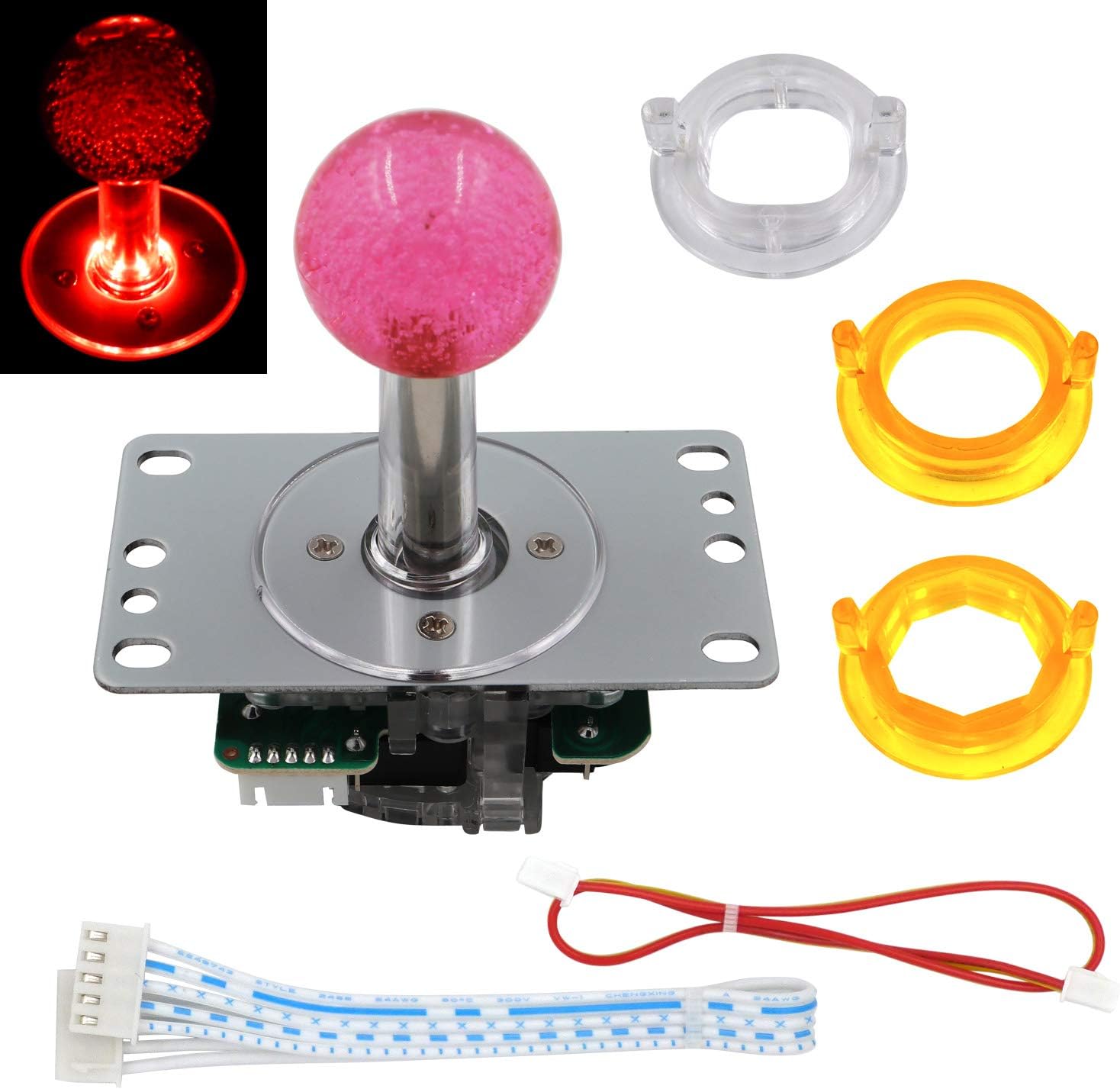 SJ@JX Arcade LED Joystick SANWA Style Fight Joystick LED Stick Retro ...