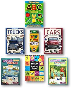 Amazon.com: Sticker Books for Boys, 6-Pack Includes a Cars and a Trucks ...