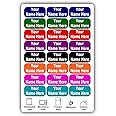Amazon.com : 24 Large Personalized Waterproof Name Labels. Press and ...