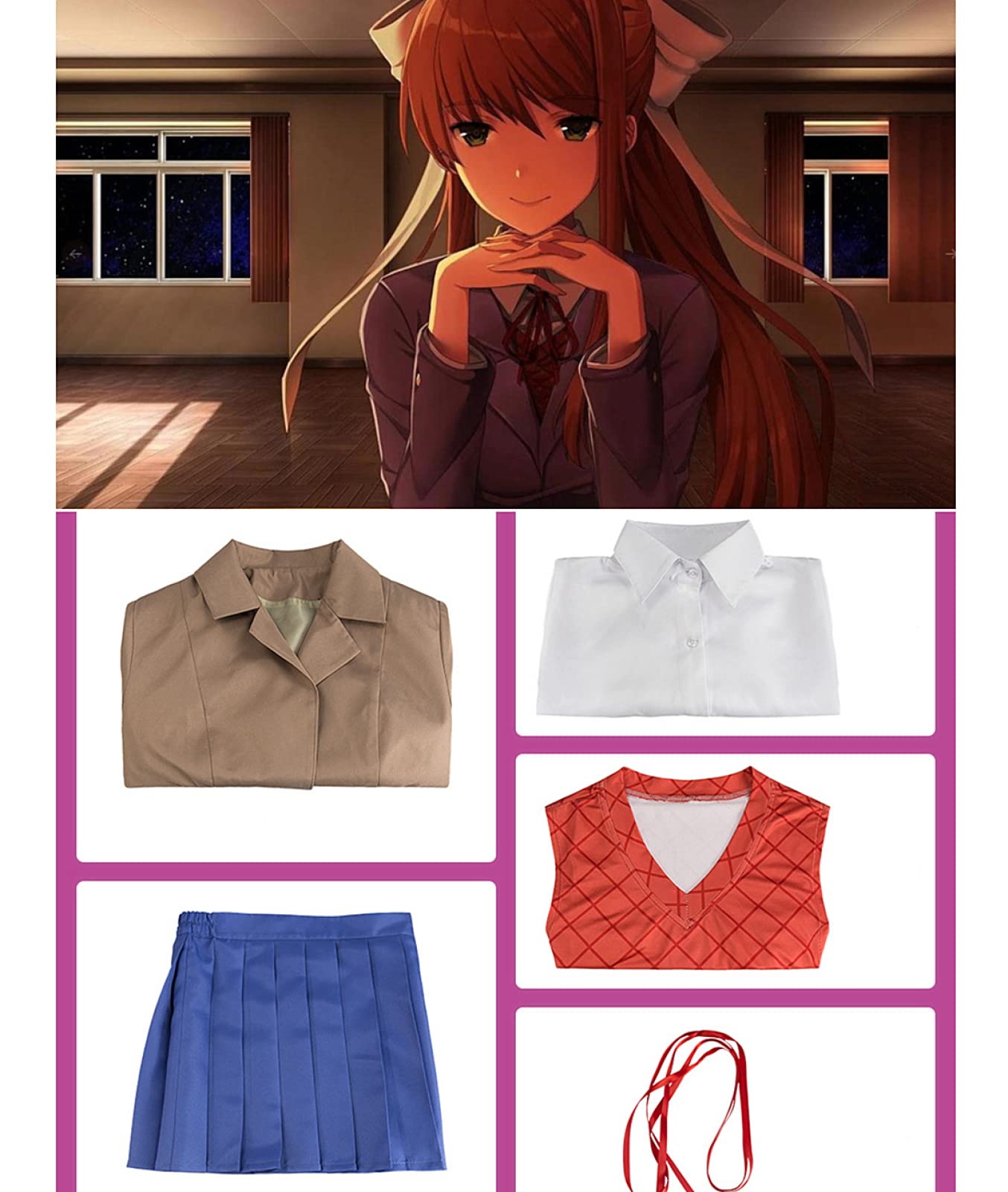 Mua LHHZDH Game Doki Doki Literature Club Cosplay Monika Outfits, JK ...