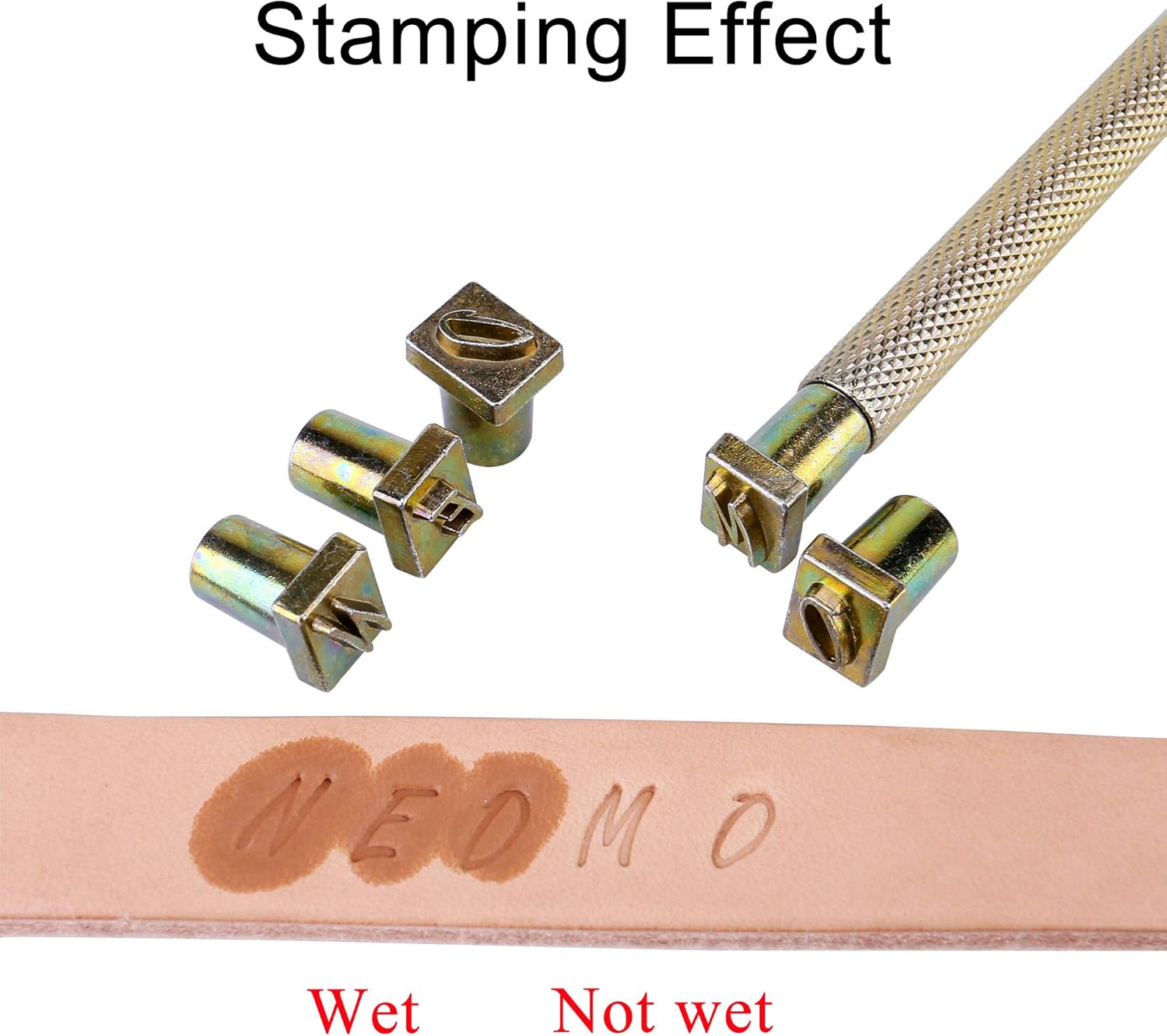 Filhome 36PCS 6mm Letter Alphabet Leather Stamp Kit with 6 Pattern ...