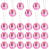 Amazon.com: Pink Mini Disco Ball Decor: 28 Pack Hanging Mirror Ball ...