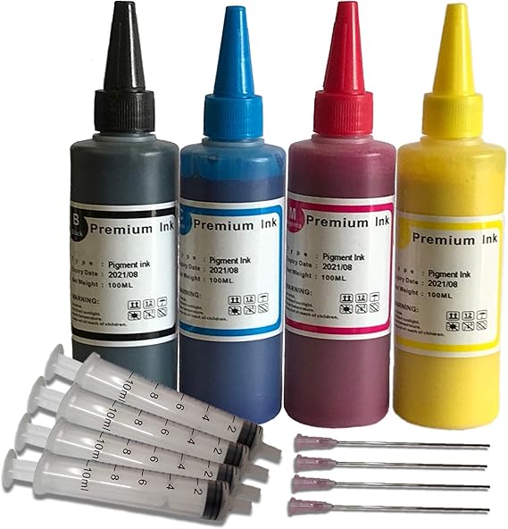 400ml Pigment Black Cyan Magenta Yellow Bottled Ink Replacement for ...