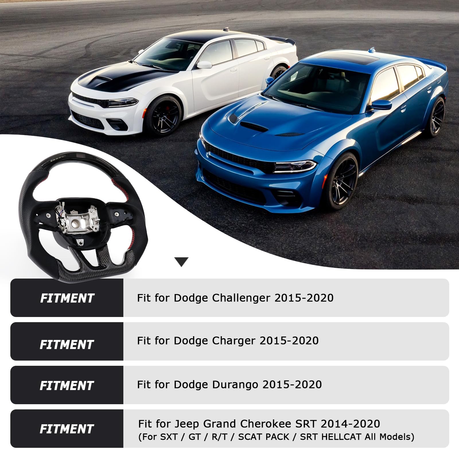 Mua MOTAFAR Carbon Fiber Steering Wheel D-shaped Flat-bottom LED Shift ...