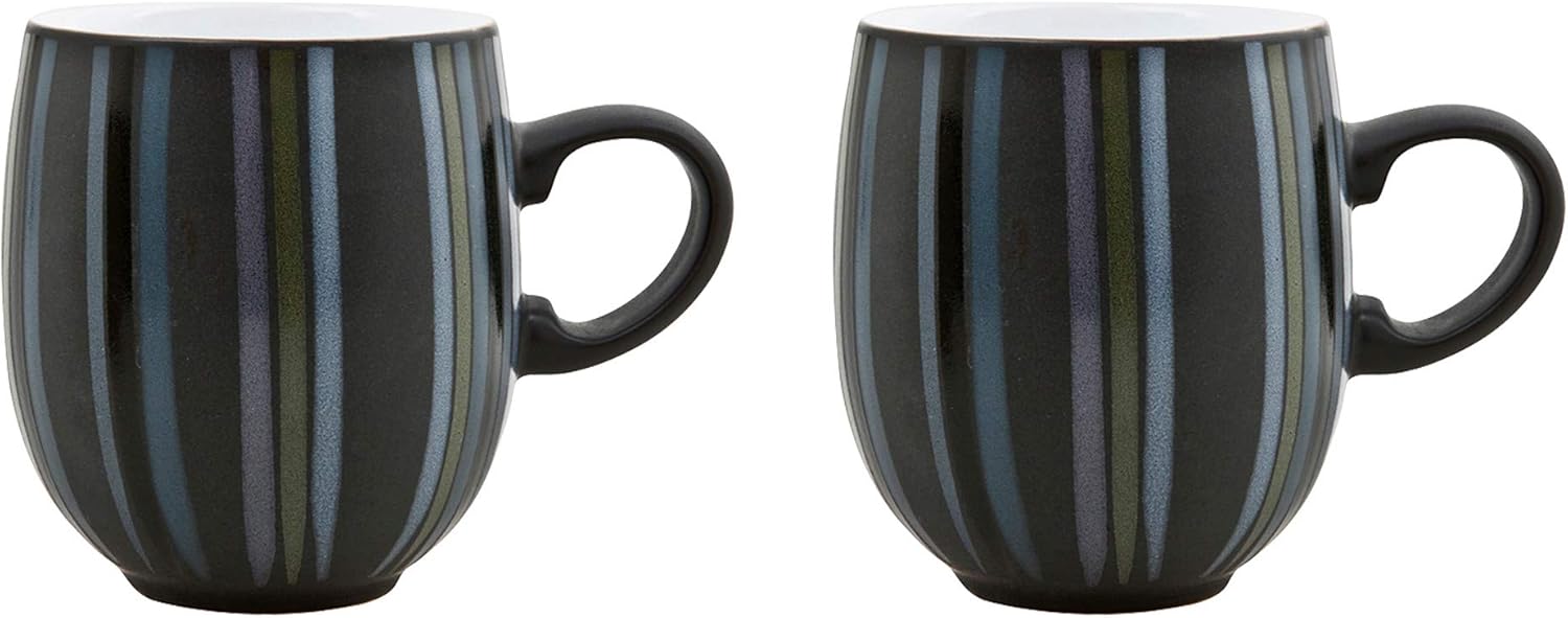 Denby Jet Stripes 2 Piece Large Curve Mug Set: Amazon.co.uk: Kitchen & Home