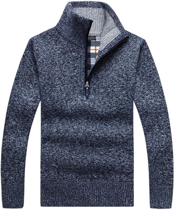 Herren Pullover Rollkragen Reißverschluss Pullover Langarm Bequem ...