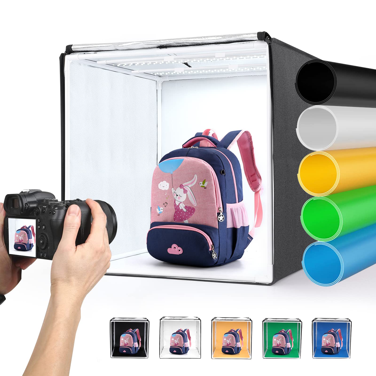 Mua Light Box Photography 20"x20" with 100 LED and 5 Colors Backdrops ...