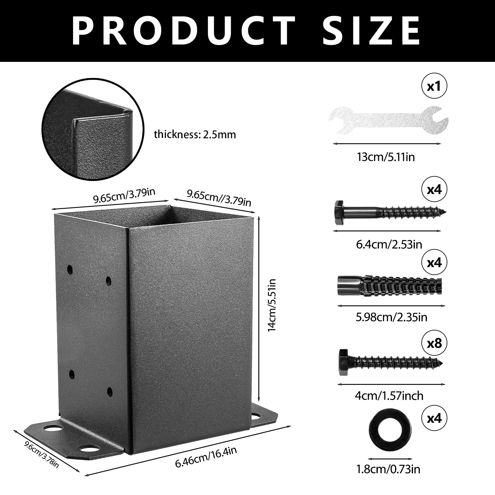 Mua FMhotu 4x4 Post Base, Deck Post Base Inner Size 3.6 x 3.6 inch ...