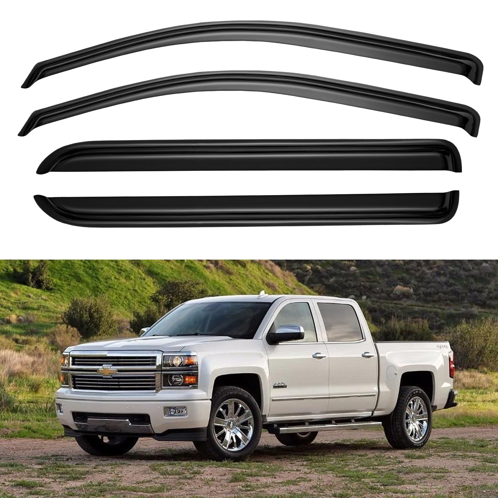 Window Visors Rain Guards Shield for 2014-2018 Chevy Silverado/GMC ...
