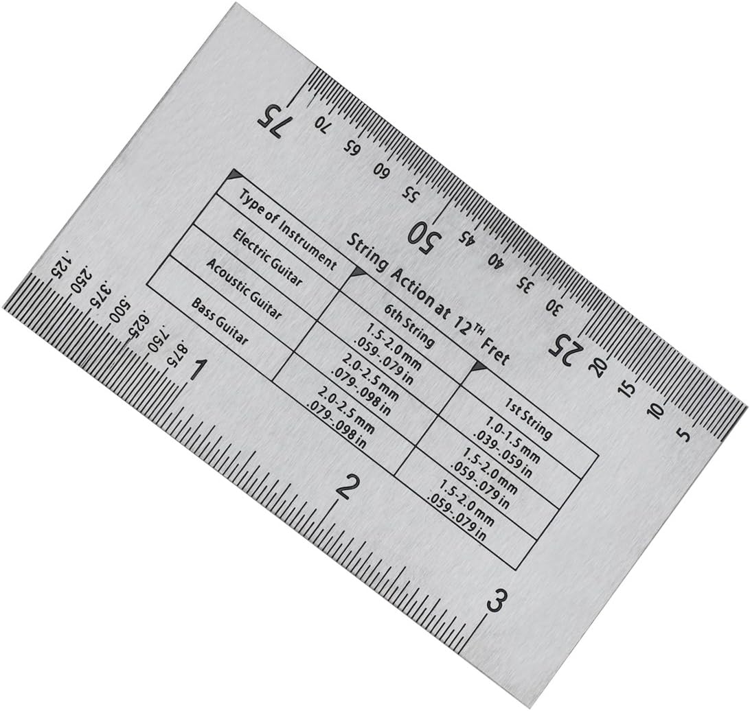 Simtyso Guitar String Action Ruler Gauge Tool Measuring Kit for ...