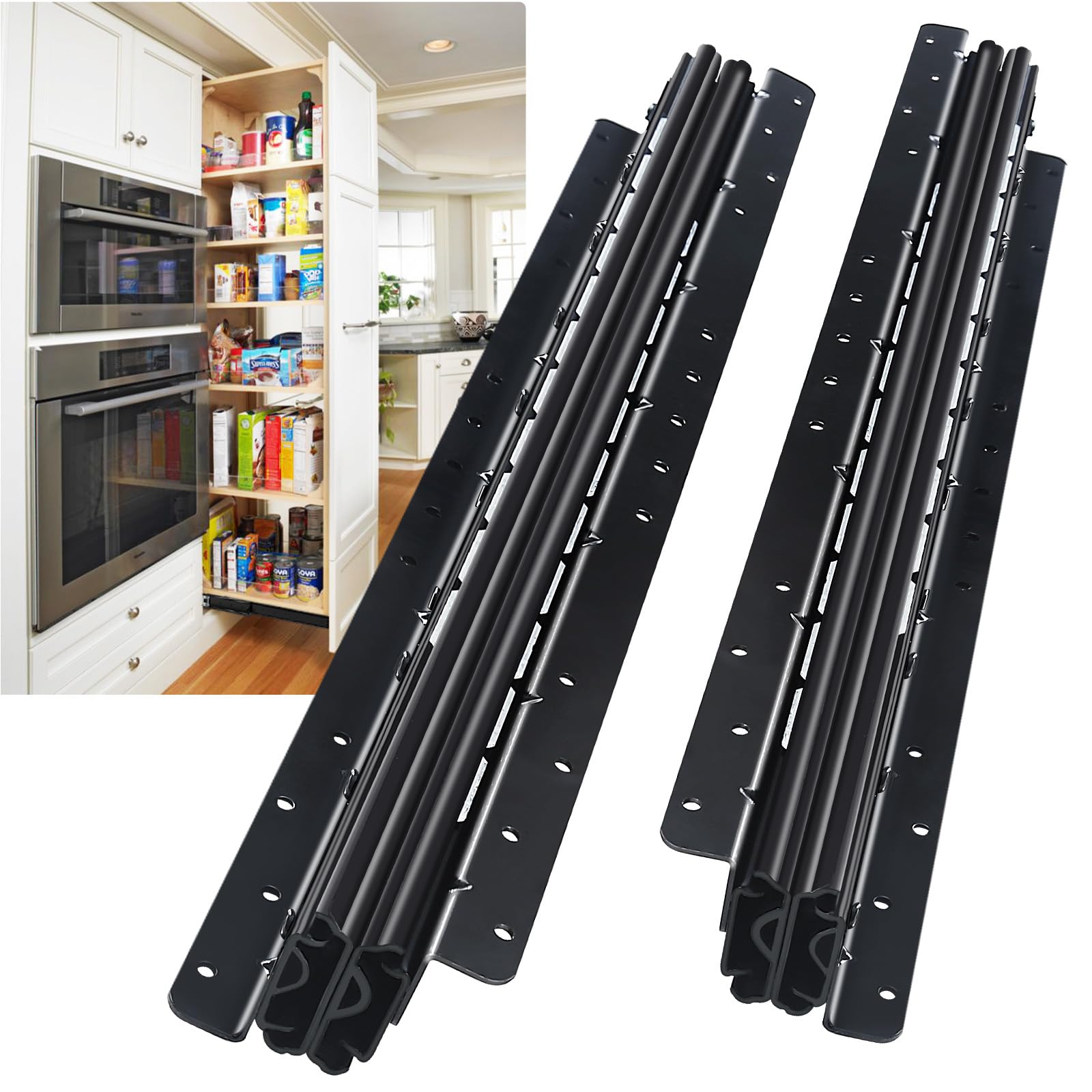 VAGUDE 1 Pair Undermount Heavy Duty Drawer Slides Bottom Mounted Full ...