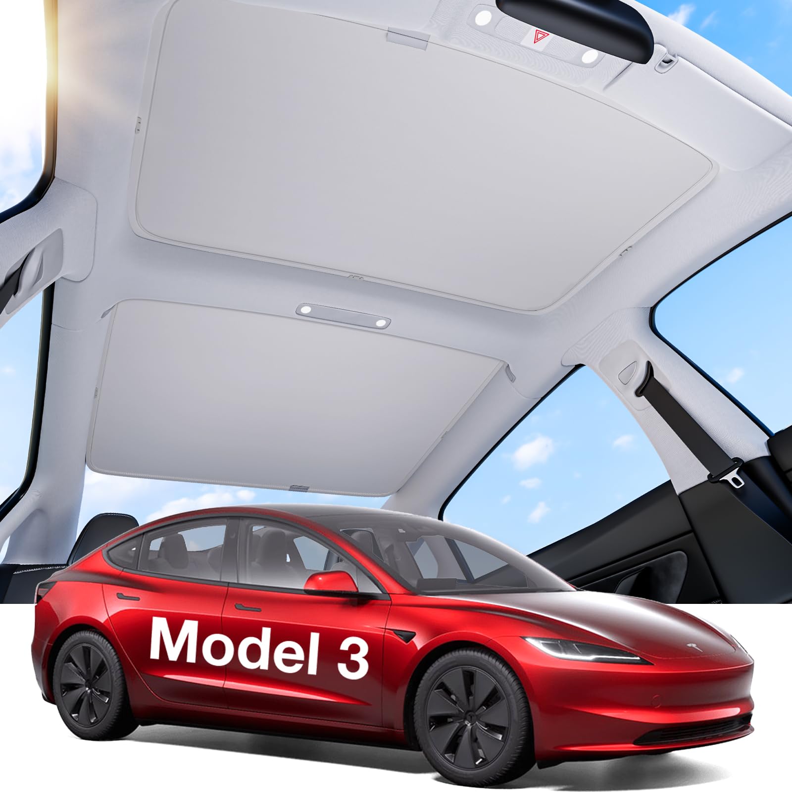 Mua 2024 Upgrade Tesla Model 3 Sunshade Roof [Never Sag, Nano Ice ...