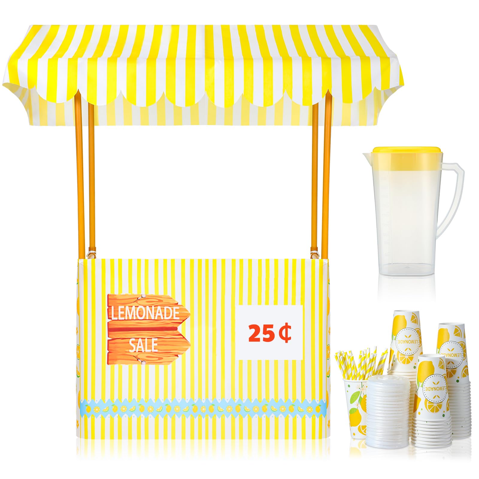 Jingmore 53 Sets Lemonade Stand for Supplies Include 47 x 51 Lemonade ...