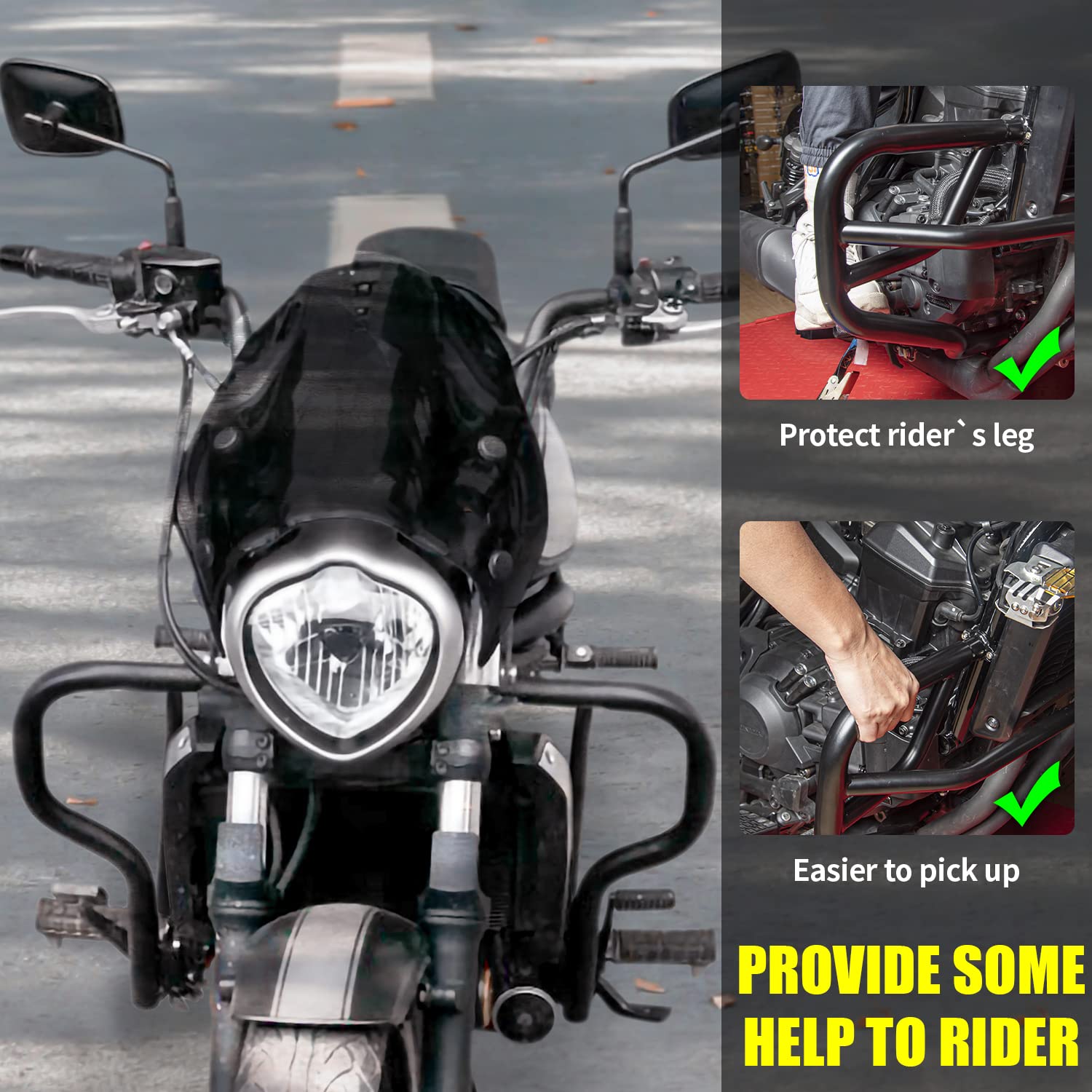 Mua VN650 EN650 Motorcycle Black Steel Highway Engine Guard Crash Bars ...