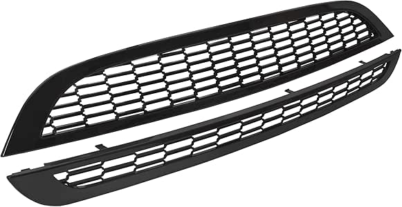 Amazon.com: ECOTRIC 2 PCS Front Upper & Lower Grille Grill Glossy Black ...