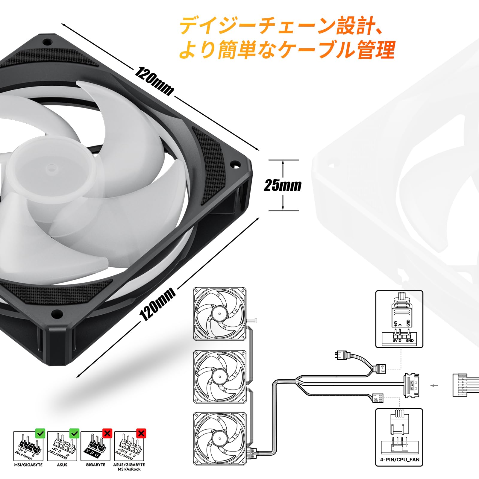 Mua Novonest Case Fan, 120mm Fan, 4PIN PWM, Silent Fan, 5V 3PIN ARGB ...