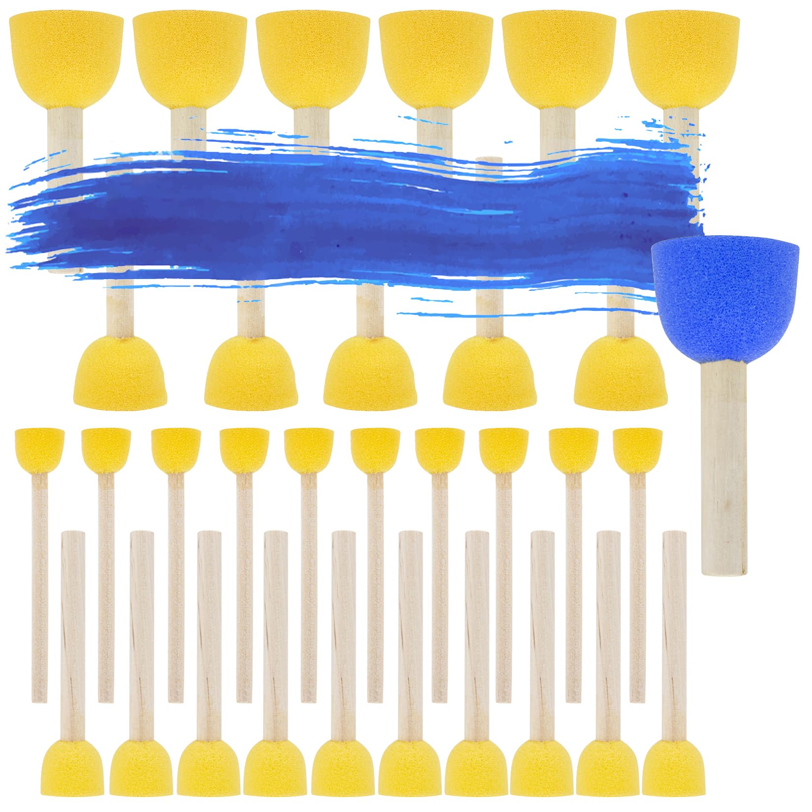 MAQIHAN 32 Round Sponge Paint Brush - Circle Foam Paint Brushes Small ...