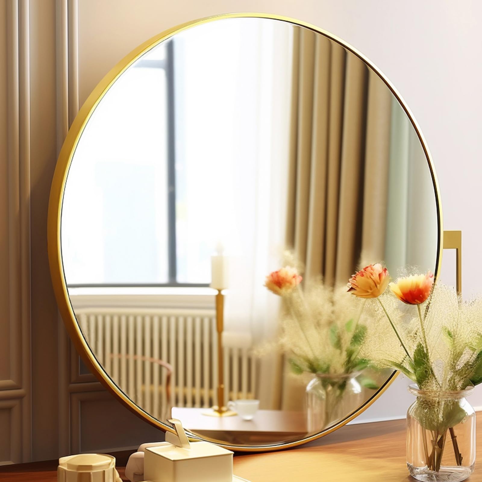 Sunniry Gold Circle Mirror, Round Mirror 20 inch, Gold Mirror Metal ...