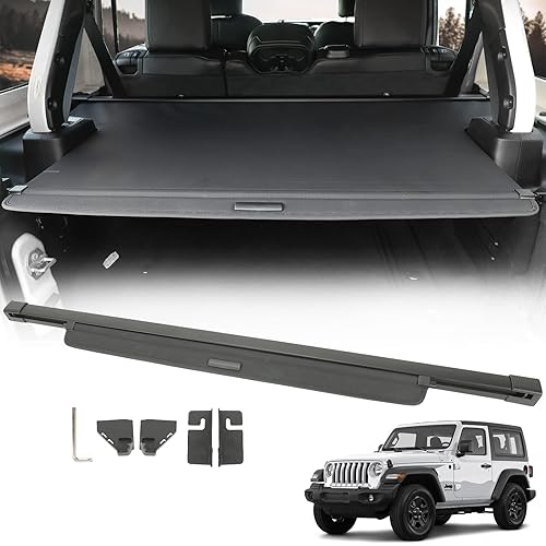 D-Lumina Cargo Cover Compatible with 2018-2024 Jeep Wrangler JL 4Door w ...