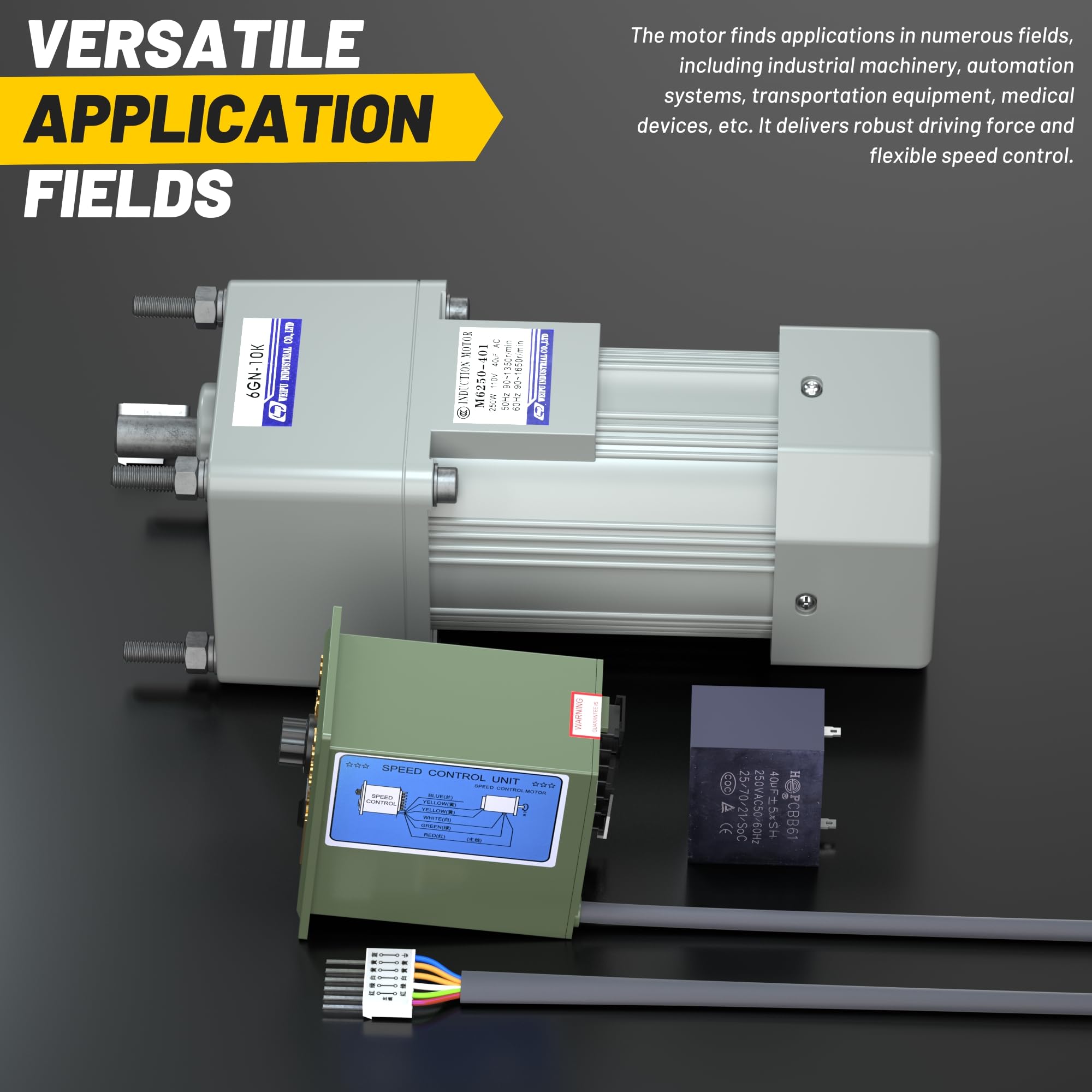 Mua High Torque AC Motor + Speed Controller + Gear Box, 250W Single ...