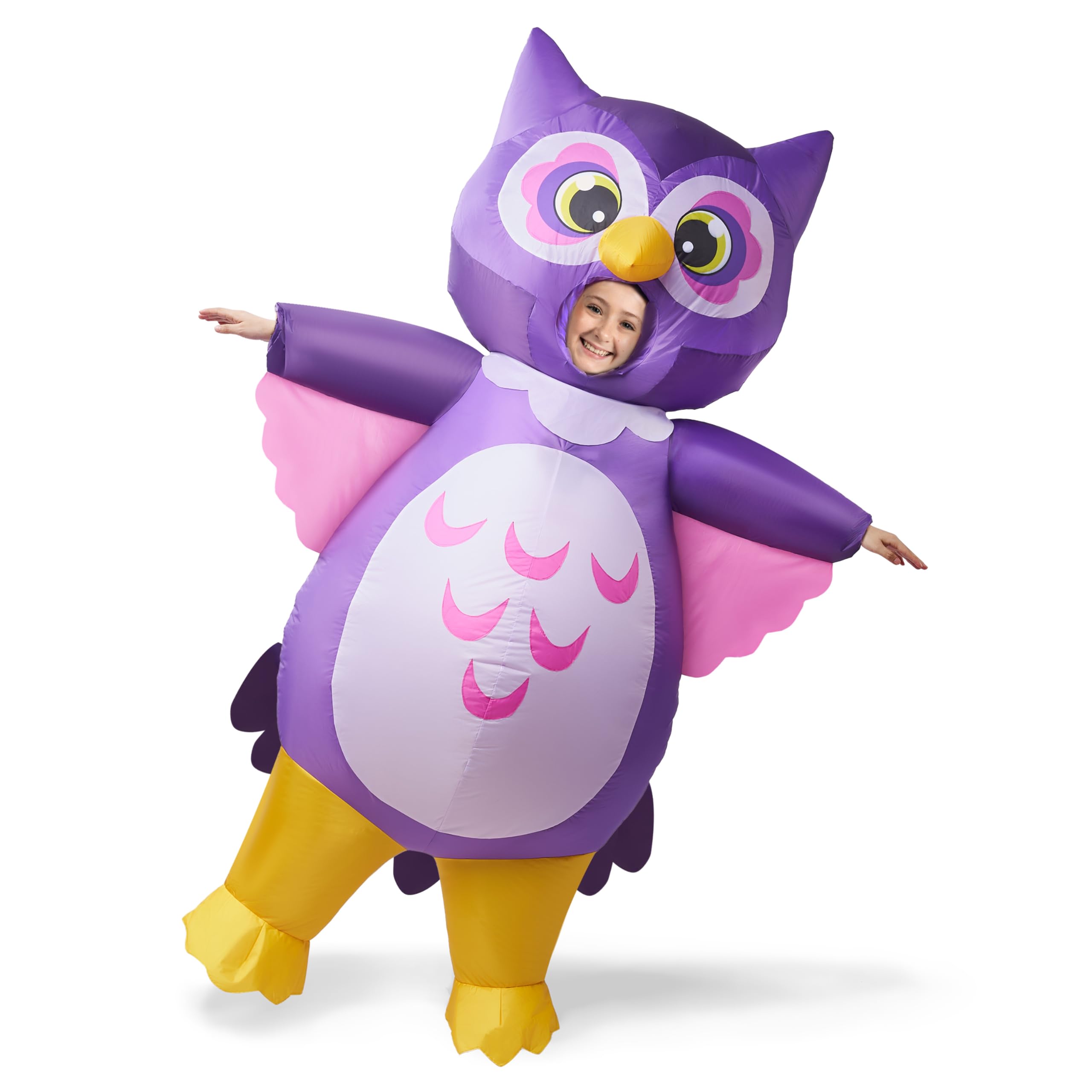 Spooktacular Creations Kids Inflatable Costume, Purple Owl Air Blow Up ...
