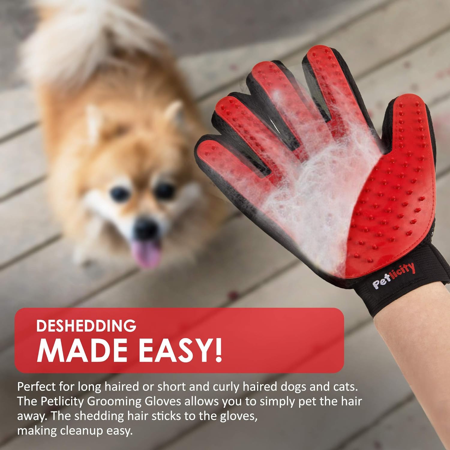 Petlicity 3 Piece Dog and Cat Grooming Set With Hair and Fur Removing ...