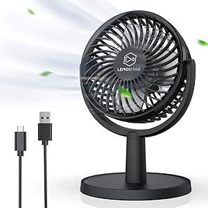 Amazon.com: Small Personal USB Powered Fan with 4 Speeds, Portable Desk ...
