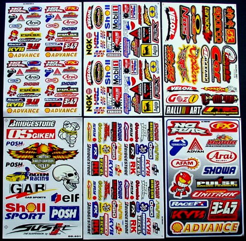 6 Sheets " Motorcross stickers " AZK boys Rockstar bmx bike STICKER ...