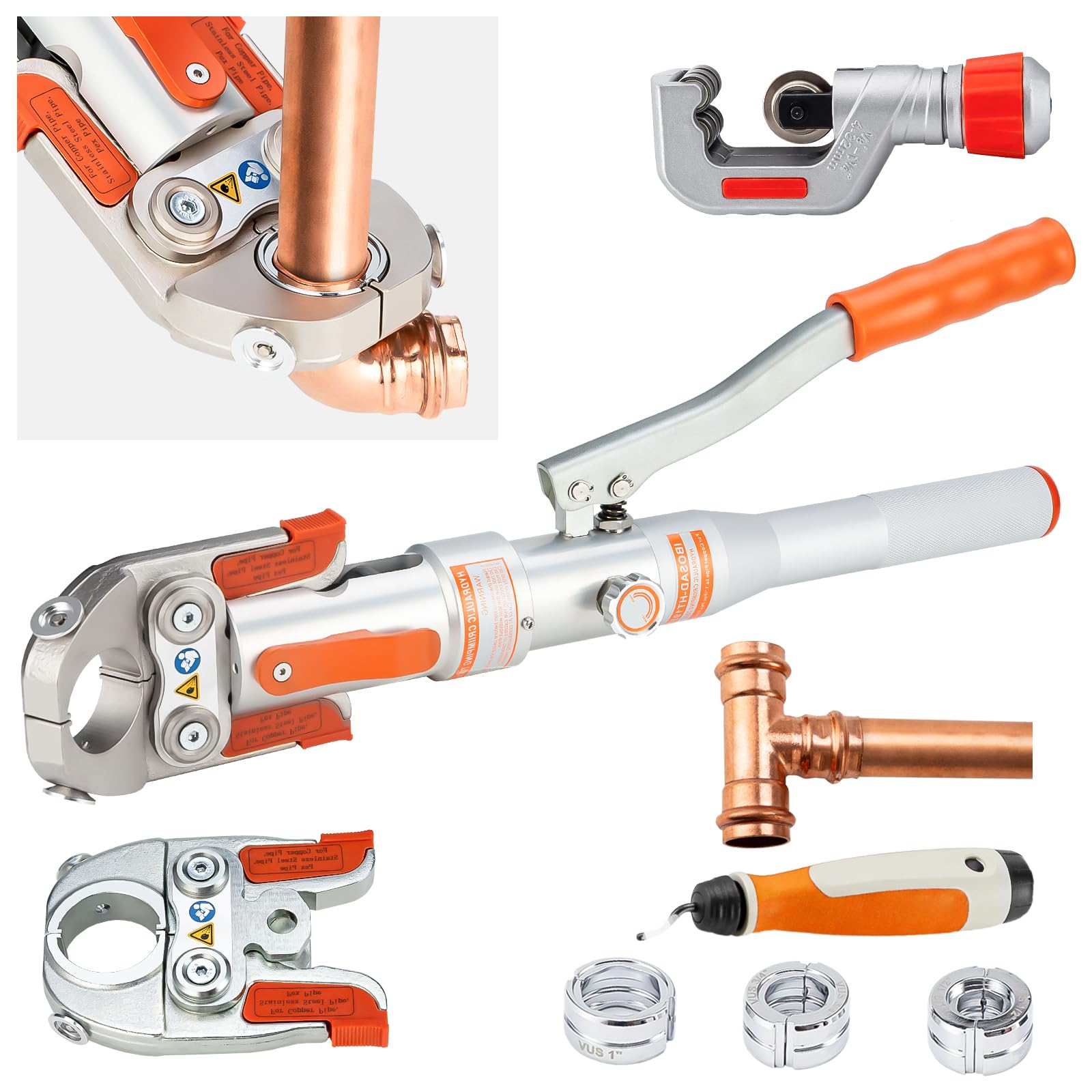 IBOSAD Copper Tube Fittings Hydraulic Pipe Crimping Tool with with 30 ...