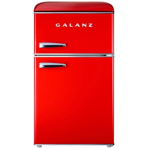 Galanz GLR31TRDER Retro Compact Refrigerator with Freezer Mini Fridge ...