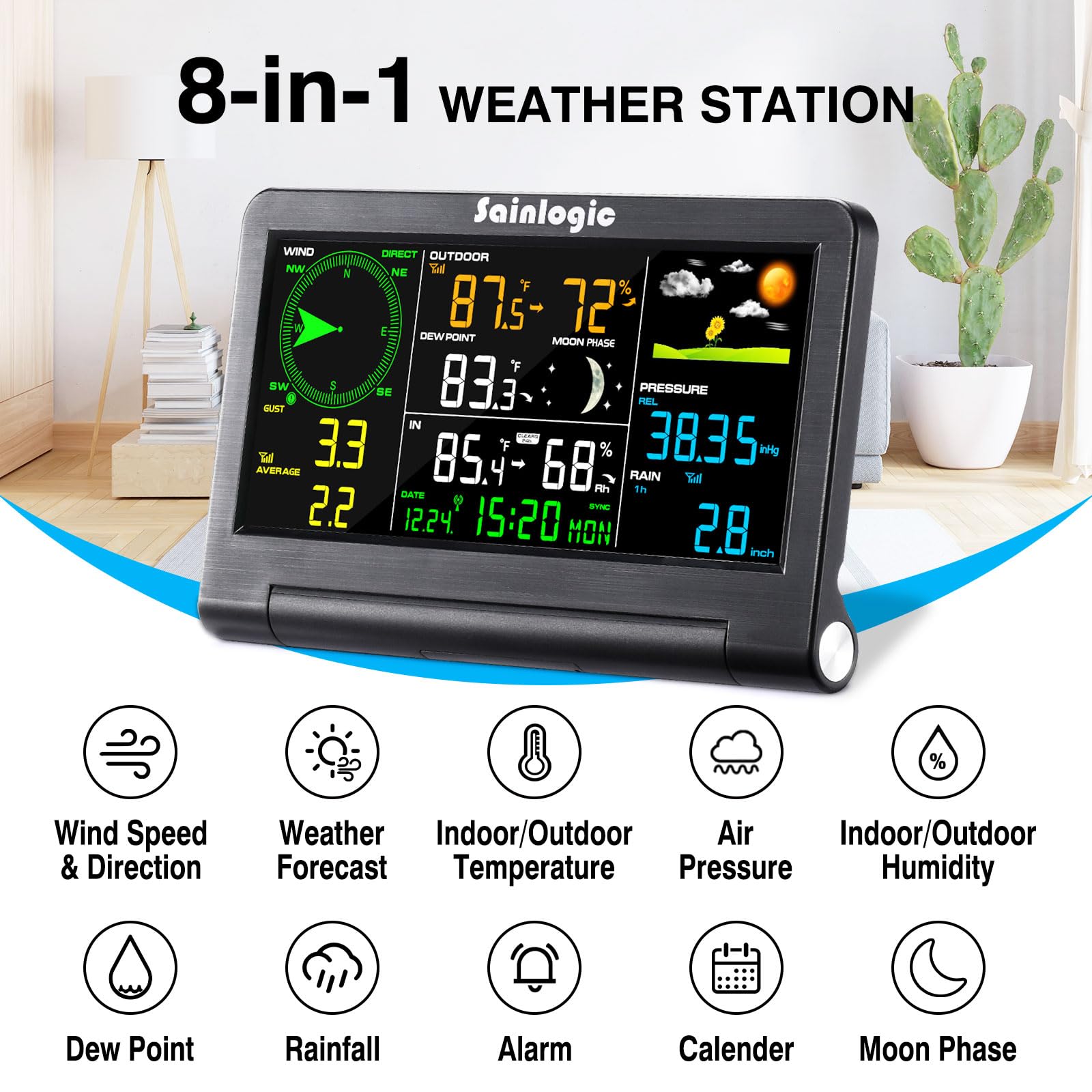 Mua Sainlogic Weather Station Wireless Indoor Outdoor with Color ...