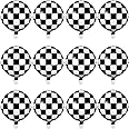 Amazon.com: Checkerboard Balloon Aluminum Foil Black White Checkered ...