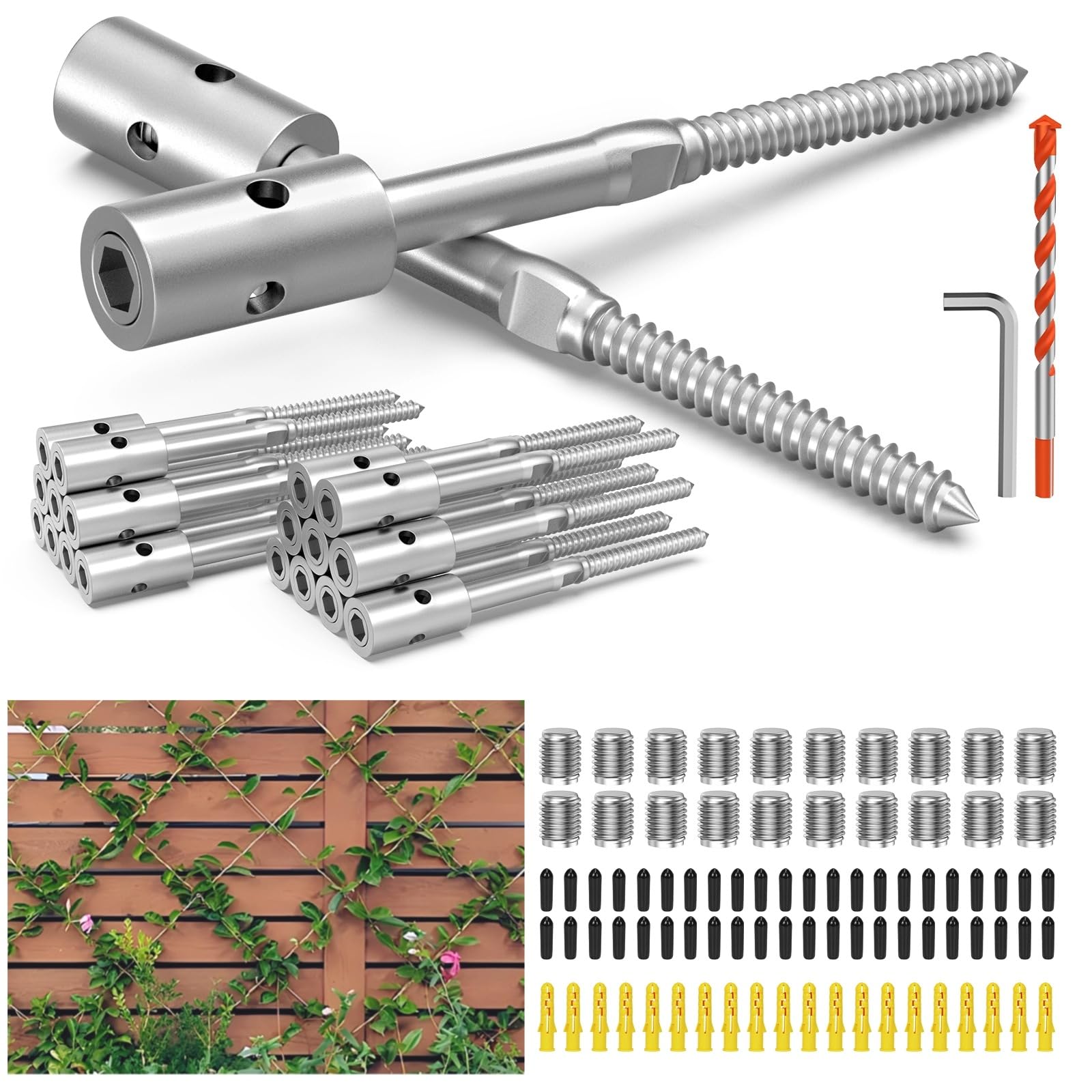 Wire Trellis for Climbing Plants Outdoor, Upgraded 20 Sets Wire Trellis ...