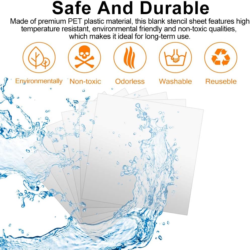 WANTOUTH 15 Pcs Mil Blank Stencil Sheets 30.5 * 30.5cm Mylar Stencil ...